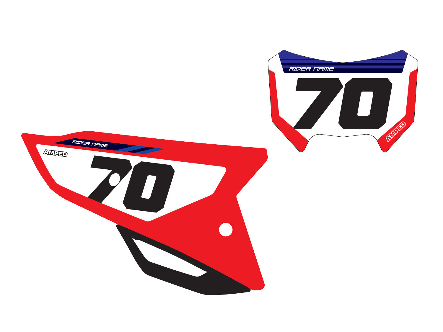 Amped A1 Honda Enduro Number Board Graphics - Motocross & Enduro ...