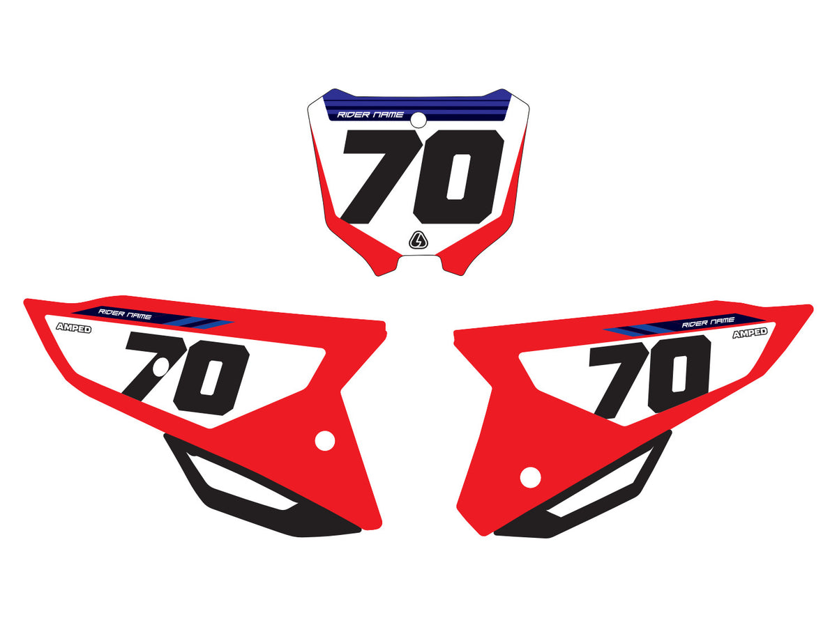 Amped A1 Honda MX Number Board Graphics - Motocross & Enduro Graphics Amped
