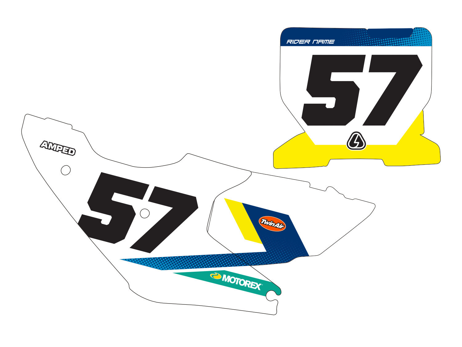 Amped A1 Husqvarna MX Number Board Graphics - Motocross & Enduro ...