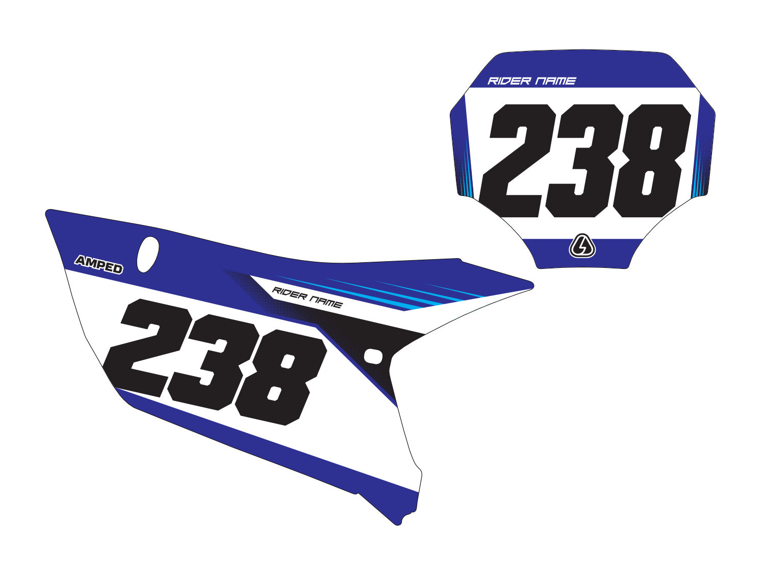 Amped A1 Yamaha MX Number Board Graphics - Motocross & Enduro Graphics ...