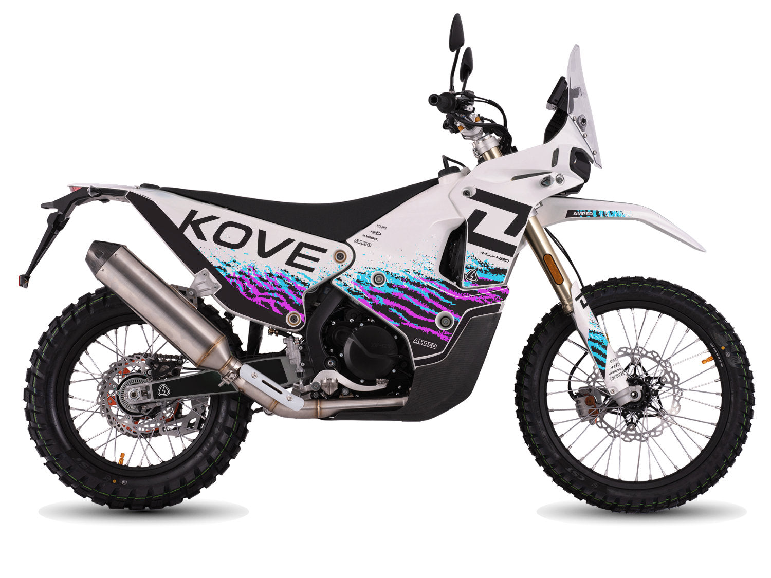 Movement Kove 450 Rally Graphics - PCB - Adventure Bike Graphics Amped